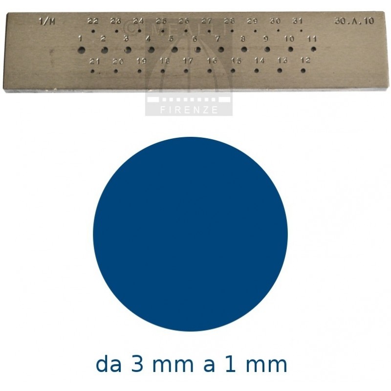 Trafila tonda da 3 a 1 mm