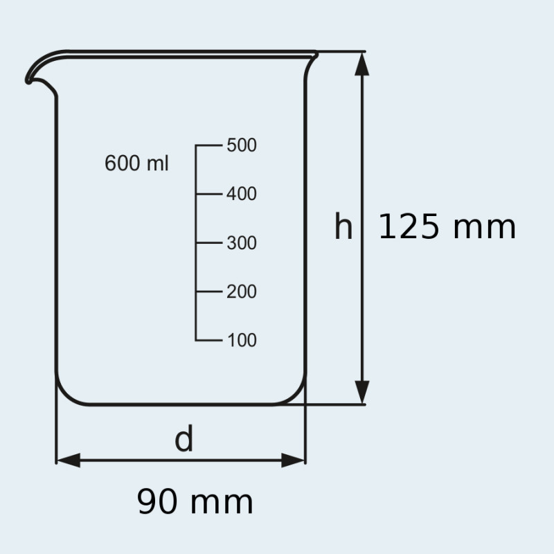 Beaker 600 ml.