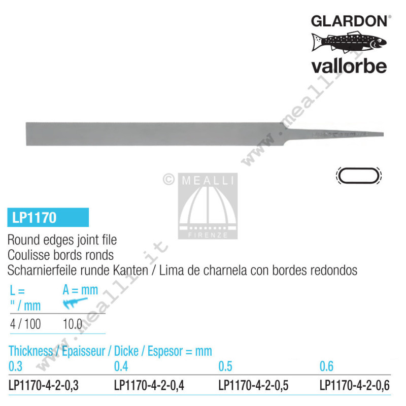 VALLORBE Round edges joint file LP1170
